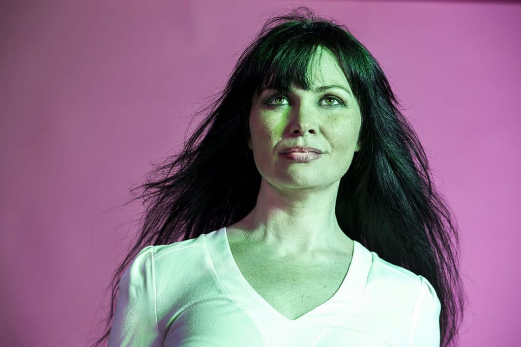 Tracey Welch photographs model Lucy Woodroffe in a studio shoot